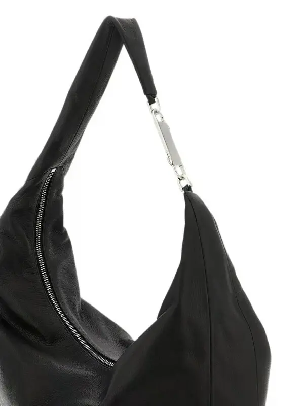 Rick Owens Hammered Leather Shoulder Bag - Black