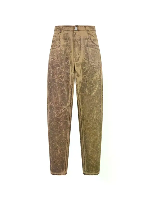Alberta Ferretti Animal-print Tapered Jeans