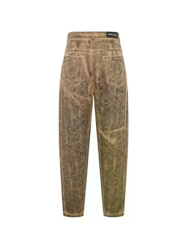 Alberta Ferretti Animal-print Tapered Jeans