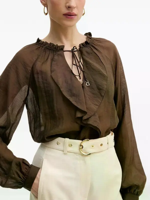 Guess Ruffled Tie-fastening Blouse