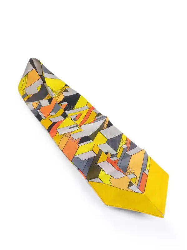 Hermès Twilly Geometric-print Scarf - Yellow