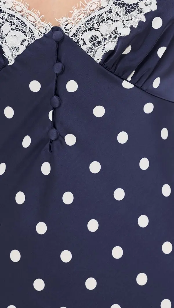 SELF-PORTRAIT Polka Dot Satin Mini Dress
