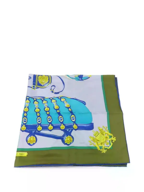 Hermès Graphic-pattern Scarf - Blue