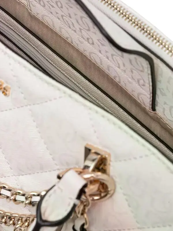 Guess Libby Quilted Charm Detail Tote Bag - Neutrals
