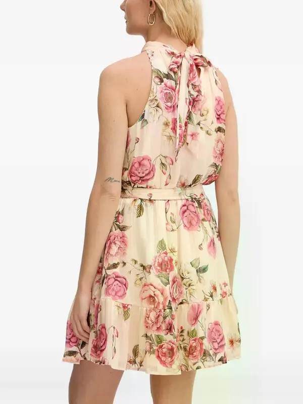 Guess Floral Print Halterneck Mini Dress