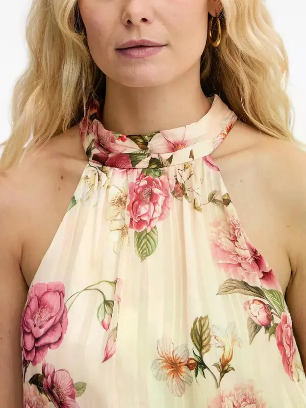 Guess Floral Print Halterneck Mini Dress