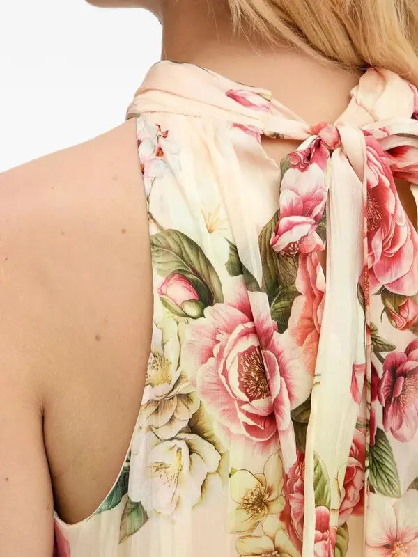 Guess Floral Print Halterneck Mini Dress