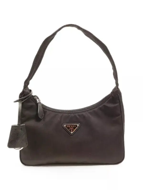 Prada Logo Plaque Tote Bag