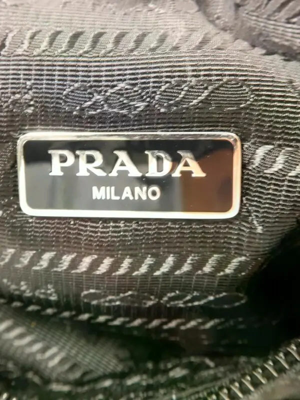Prada Logo Plaque Tote Bag