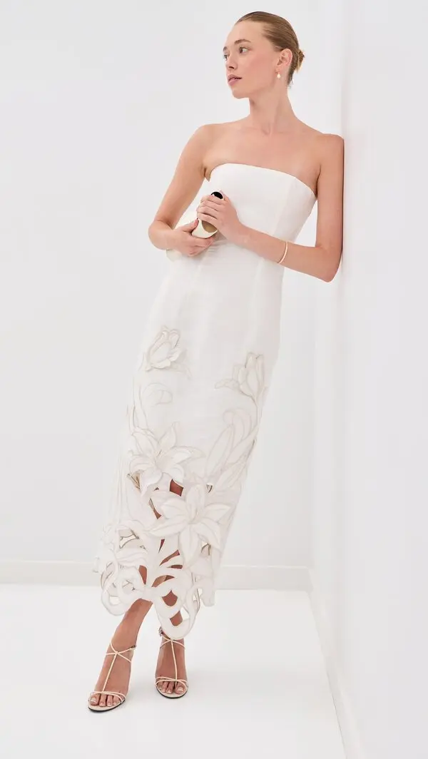 LEO LIN Rayna Applique Bustier Maxi Dress
