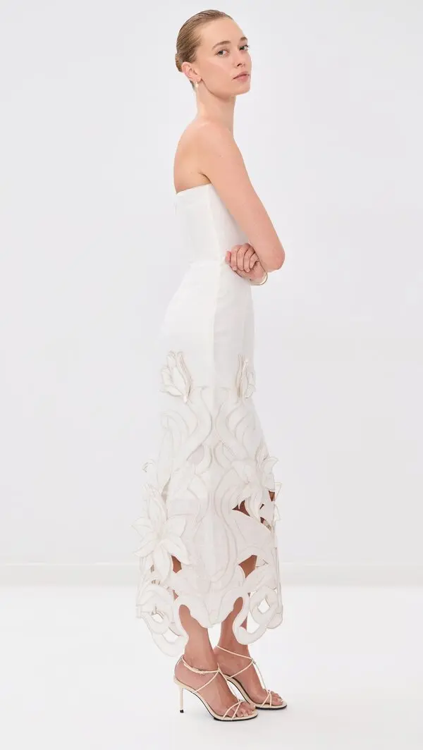 LEO LIN Rayna Applique Bustier Maxi Dress