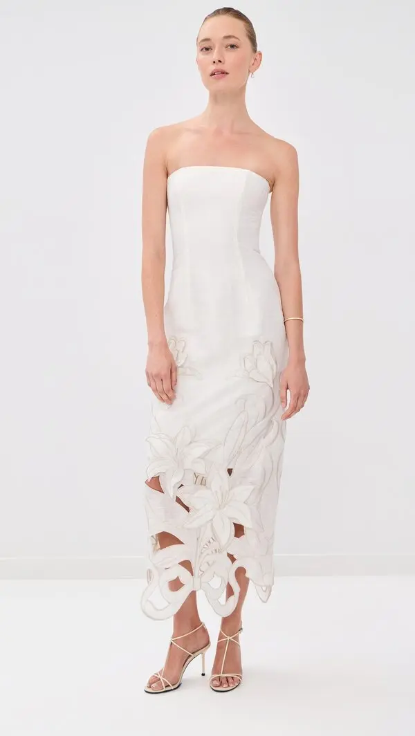 LEO LIN Rayna Applique Bustier Maxi Dress