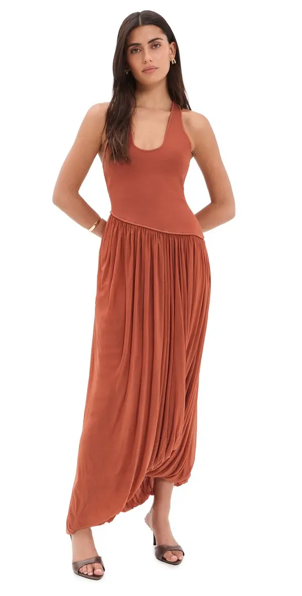 Ronny Kobo Meyer Midi Dress - Rust