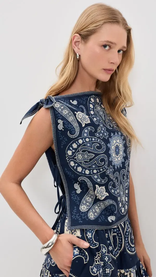 Sea Emelina Bandana Print Sleeveless Top