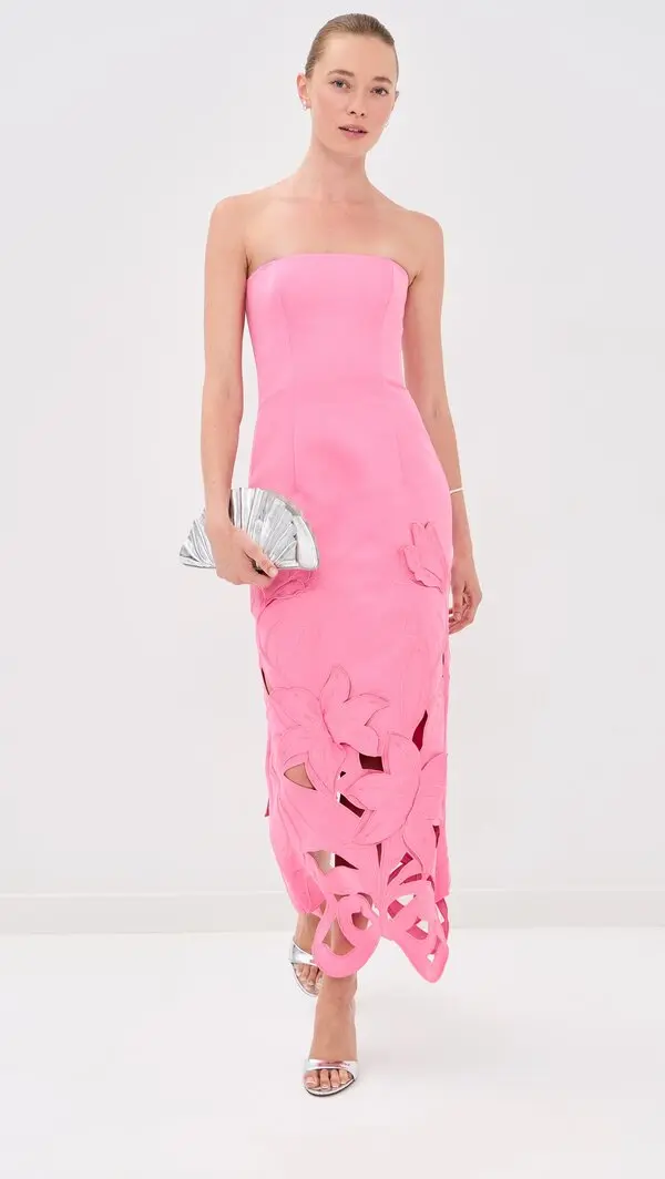 LEO LIN Rayna Applique Bustier Maxi Dress