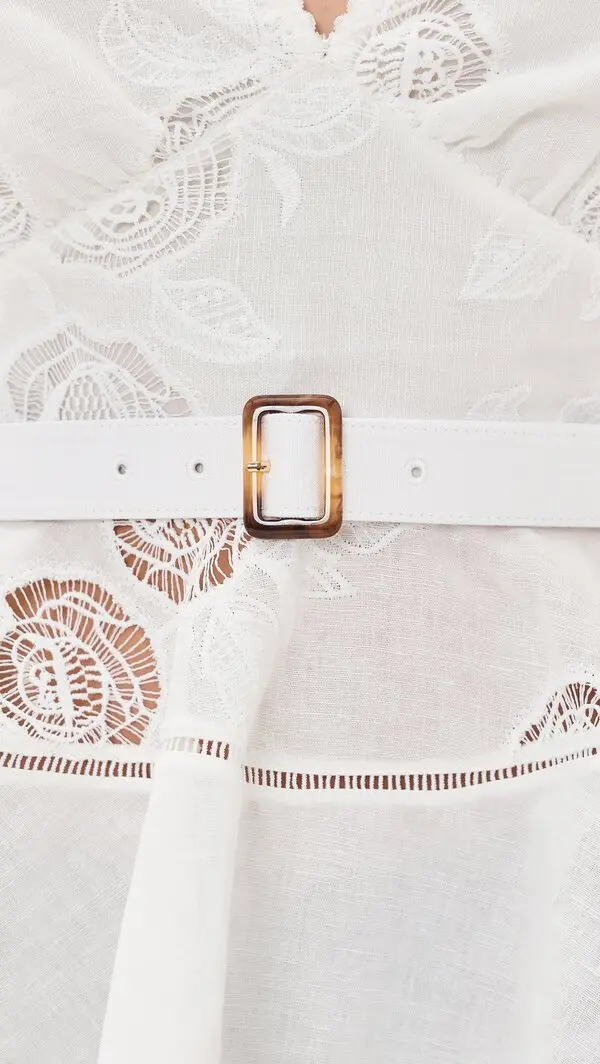 SELF-PORTRAIT Linen Peplum Top
