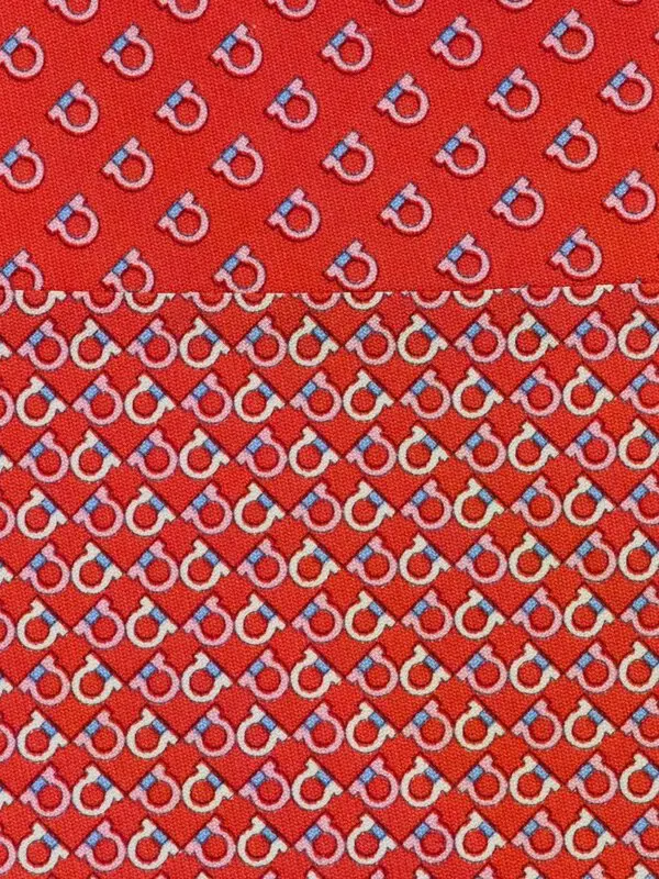 FERRAGAMO Gancini Square-print Silk Tie - Red