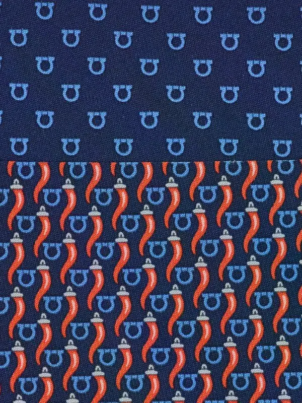 FERRAGAMO Gancini Cornicello Silk Neck Tie