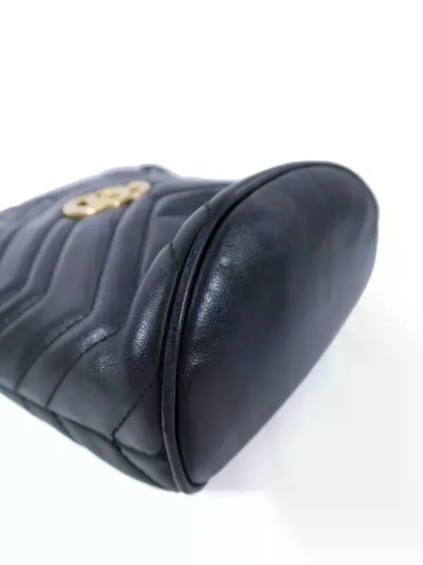 Gucci Marmont Drawstring Bucket Bag - Black