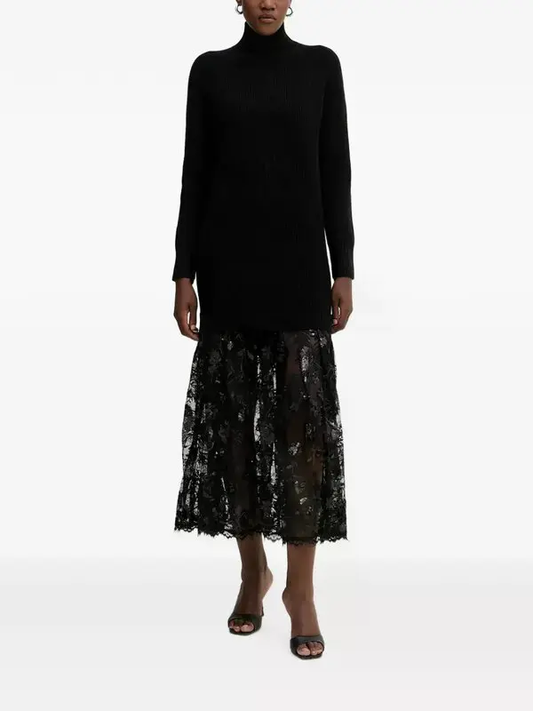 ERMANNO FIRENZE Sequin-embellished Lace-panel Midi Dress
