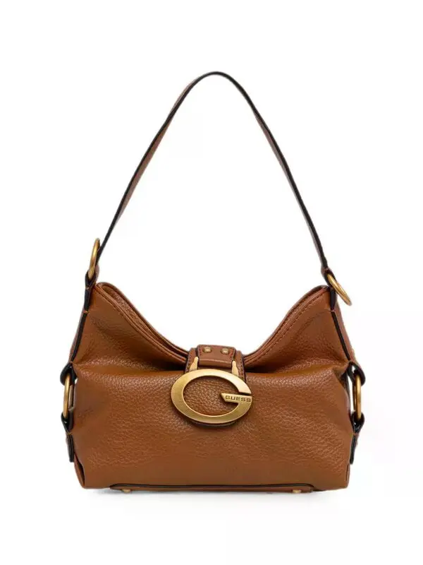 Guess Logo Plaque Pebbled Texture Tote Bag