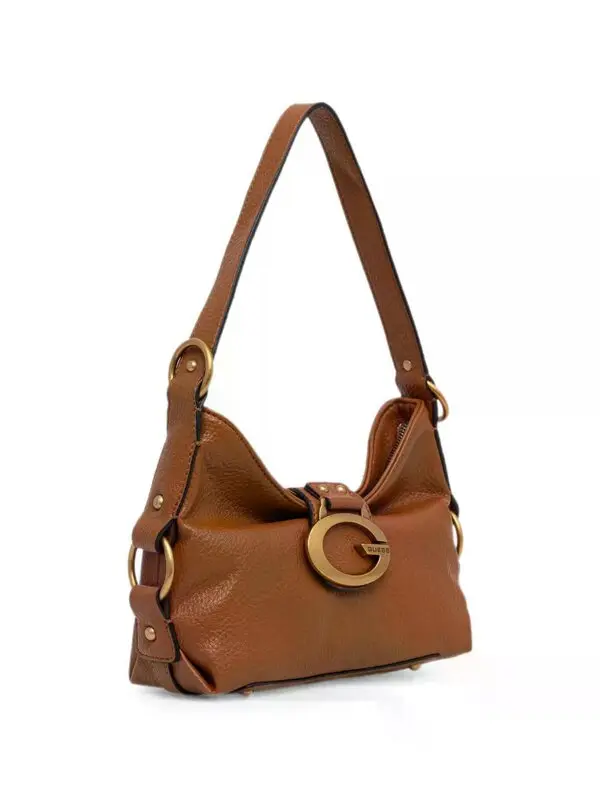 Guess Logo Plaque Pebbled Texture Tote Bag