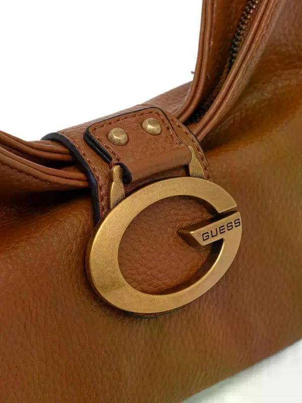 Guess Logo Plaque Pebbled Texture Tote Bag