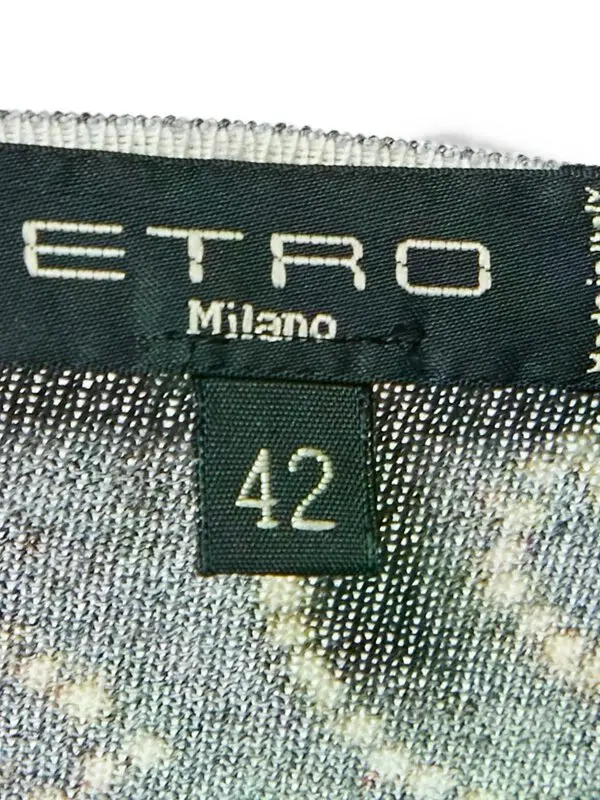 Etro Paisley Print Cowl Neck Long Sleeve Top