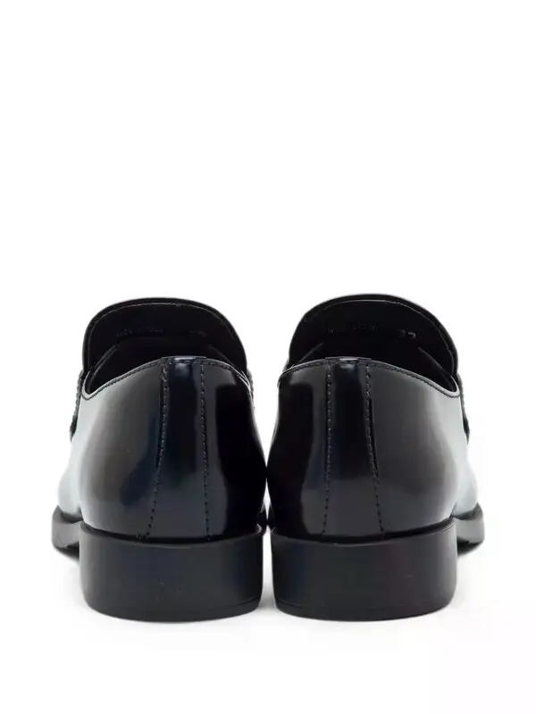 Prada Leather Loafers With Triangle Logo
