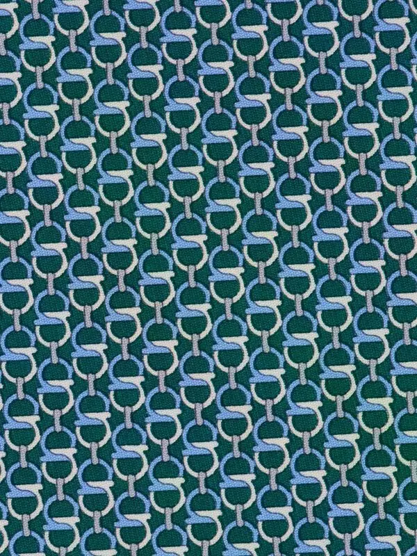 FERRAGAMO Gancini Links Print Silk Tie - Green