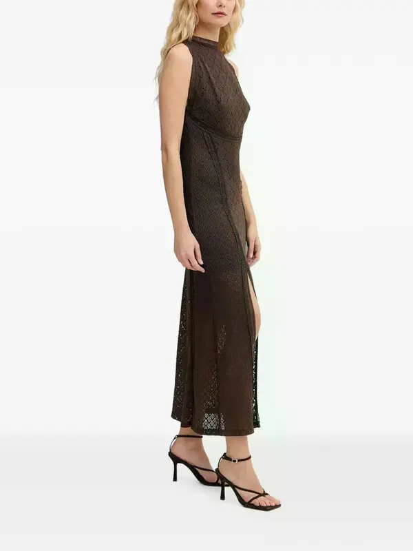 Guess Lace-trim Open-back Midi Dress