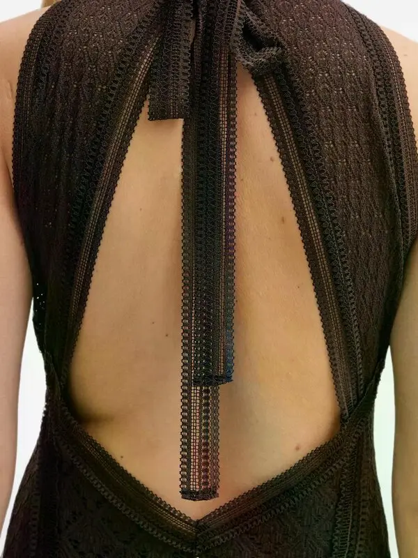 Guess Lace-trim Open-back Midi Dress