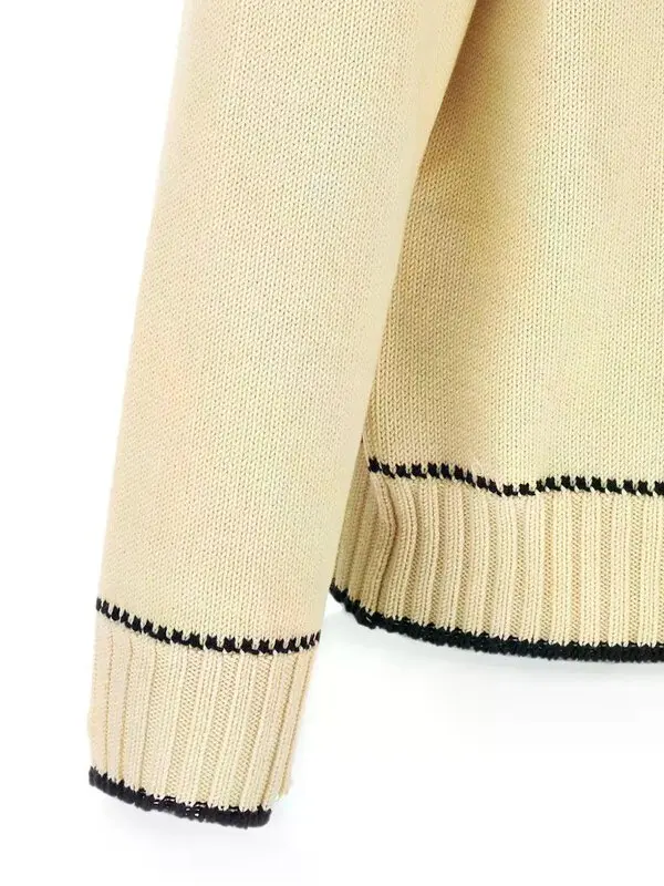 GOLDEN GOOSE Knitted Polo Jumper With Rear Logo Print