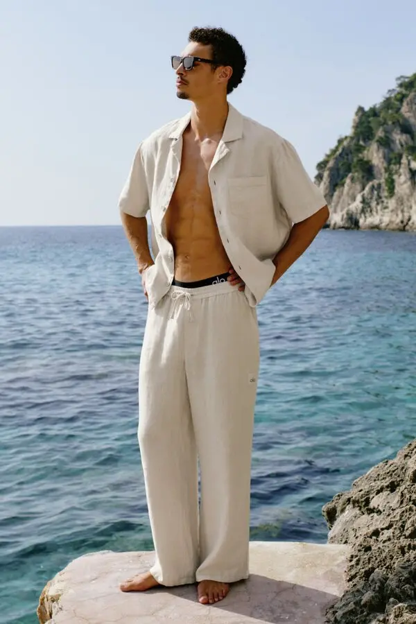 Alo Yoga Linen Days Straight Leg Pants - Bone