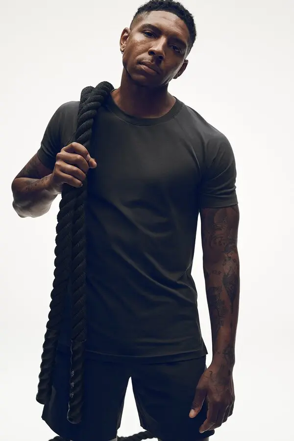 Alo Yoga Vapor Crewneck Short Sleeve Top - Anthracite