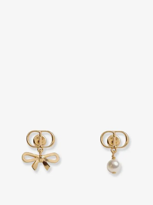 Dior Cd Mini Bow Brass Earrings - Multicolor