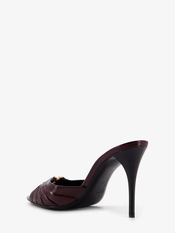 Saint Laurent Babylone 90 Bordeaux Leather Sandals
