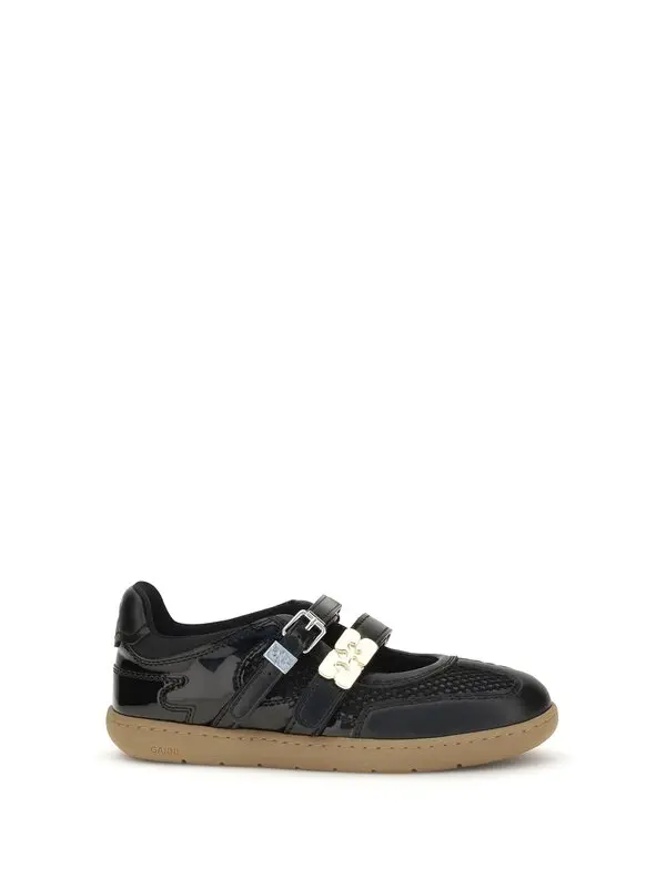 GANNI Sue Ballerinas With Buckle Detail - Black