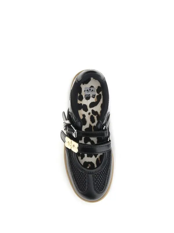 GANNI Sue Ballerinas With Buckle Detail - Black