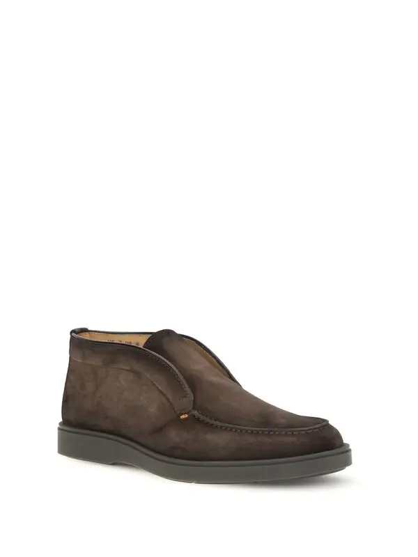 Santoni Suede Slip-on Ankle Boots