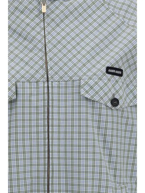 Miu Miu Checked Technical Fabric Blouson Jacket