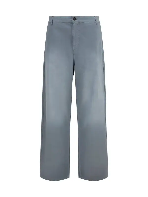 Miu Miu Garment-dyed Wide-leg Pants - Gray
