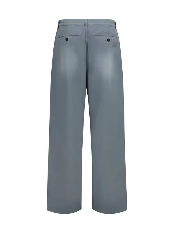 Miu Miu Garment-dyed Wide-leg Pants