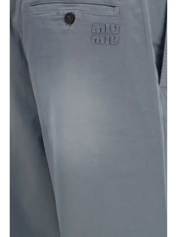 Miu Miu Garment-dyed Wide-leg Pants