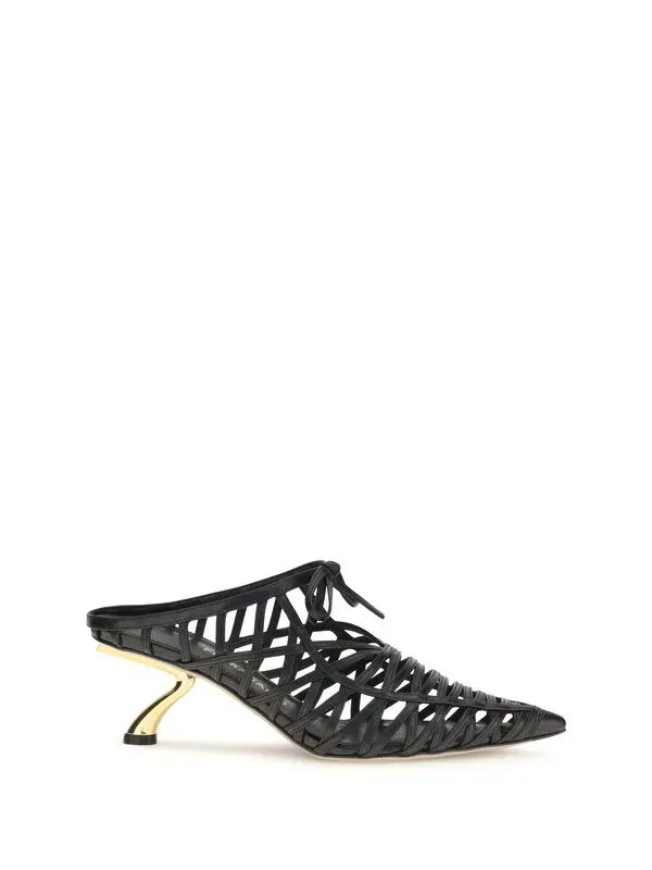 FERRAGAMO S Sculpted Heel Mules - Black