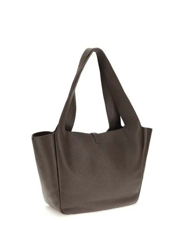 Saint Laurent Le 5 À 7 Bea Shoulder Bag In Deerskin Leather - Brown
