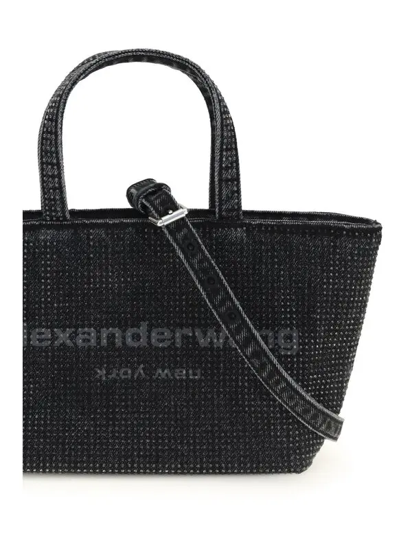 Alexander Wang Punch Small Tote Bag With Crystal Embellishments - Gray