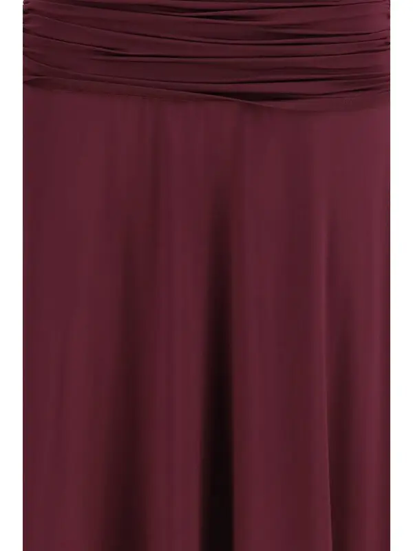 SELF-PORTRAIT Ruched Jersey Midi Dress - Multicolor
