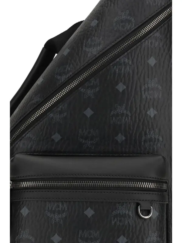 Mcm Aren Sling Printed Canvas Backpack
