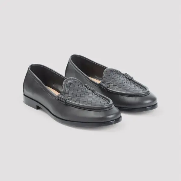 Bottega Veneta Silenzio Loafers In Supple Nappa Leather With Intrecciato Detailing - Brown